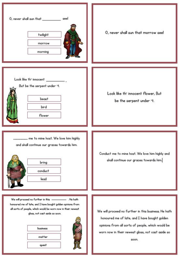 Macbeth Revision: Quote Flashcards | Teaching Resources