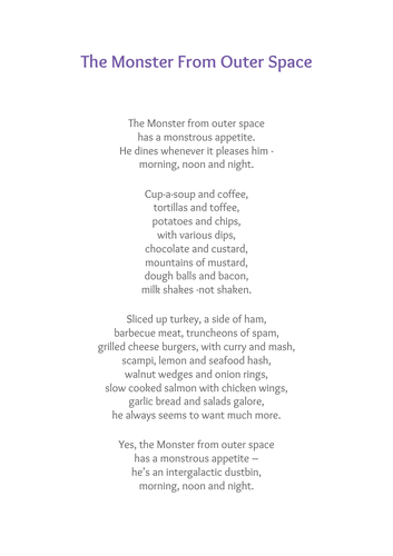 Year 5 Alien Poetry | Teaching Resources