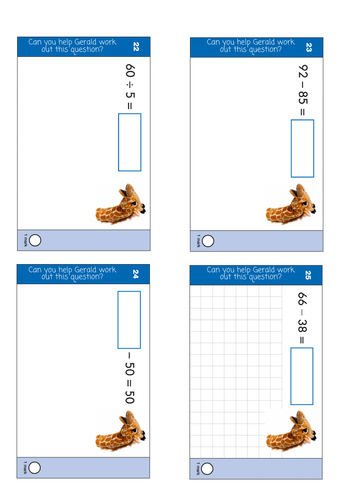 SATS Practise Cards (Gerald the Giraffe) | Teaching Resources