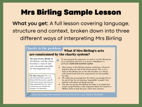 Inspector Calls Sample - Mrs Birling | Teaching Resources