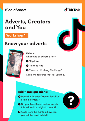 TikTok: Adverts, Creators and You (13-17 yrs) - Mainstream | Teaching ...