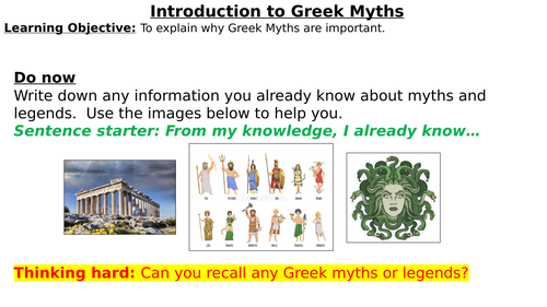 Introduction to Greek Mythology and Worksheet | Teaching Resources