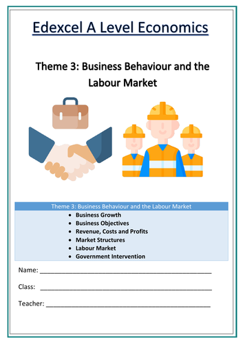 Microeconomics - Theme 3 Revision Booklet - Edexcel A-Level | Teaching Resources