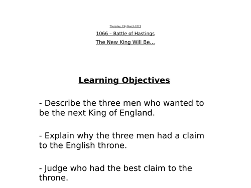 1066 Battle of Hastings | Teaching Resources
