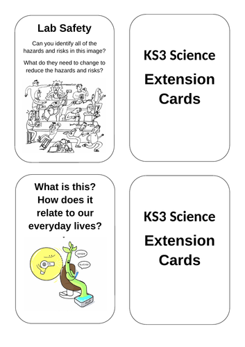 KS3 Science Extension Cards | Teaching Resources