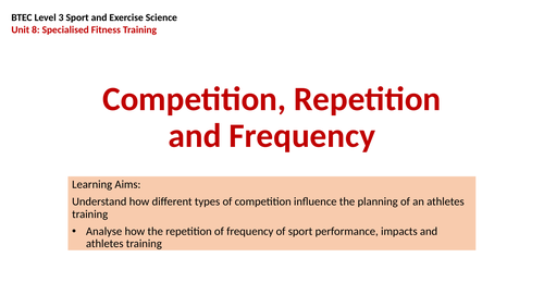 BTEC L3 Sport and Exercise Science - Unit 8 Specialised Fitness ...