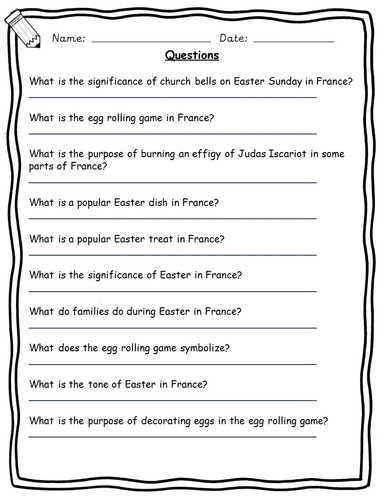Easter Reading Comprehensions - Easter around the world - customs and ...