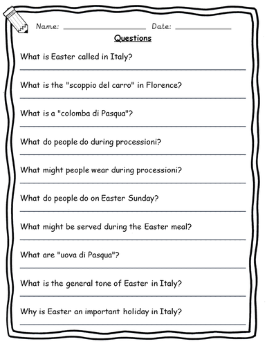 Easter Reading Comprehensions - Easter around the world - customs and ...