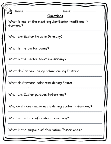 Easter Reading Comprehensions - Easter around the world - customs and ...