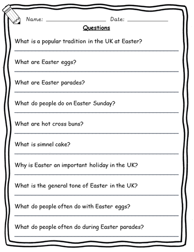 Easter Reading Comprehensions - Easter around the world - customs and ...