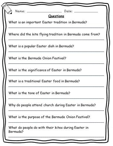 Easter Reading Comprehensions - Easter around the world - customs and ...