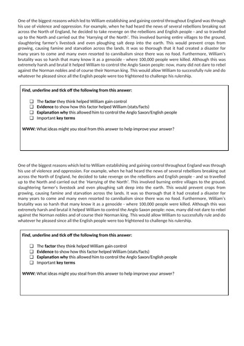 KS3 Norman Conquest of England 1066 SOW | Teaching Resources