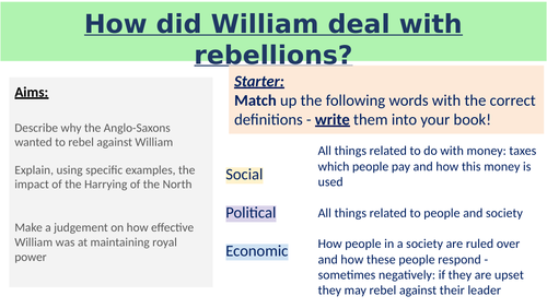 KS3 Norman Conquest of England 1066 SOW | Teaching Resources
