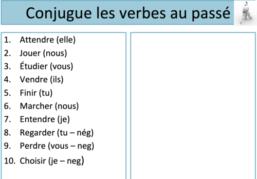 Le passé-composé (KS3) : verbes en ir / re | Teaching Resources