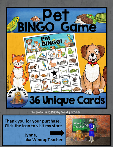 Pet BINGO Game | Teaching Resources