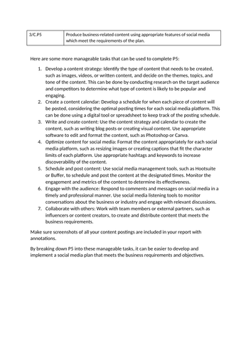 Btec It Level 3 Unit 3 Using Social Media In Business Learning Aim Bandc Teaching Resources