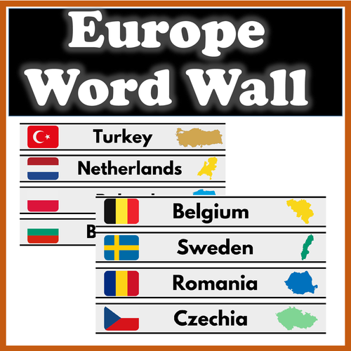 Europe Bundle - Posters, Word Walls, Flag Cards and Capitals Memory ...