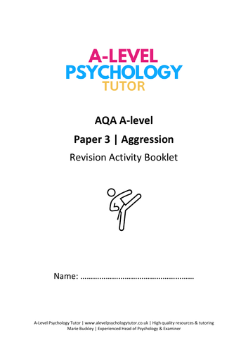 Aggression | Revision activity booklet | AQA Psychology | Teaching ...