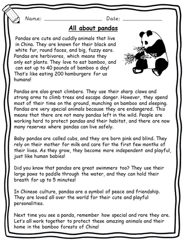 English Reading Comprehensions - Animal Non-fiction worksheets with ...