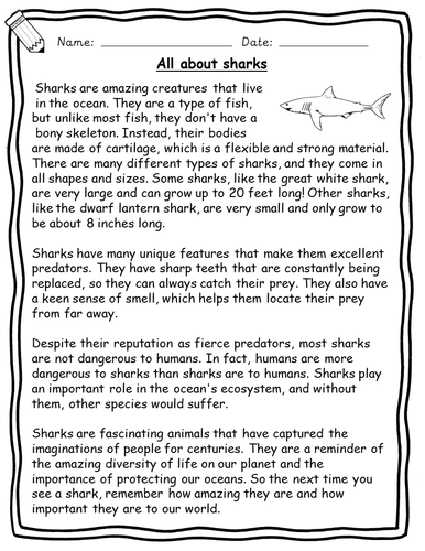 English Reading Comprehensions - Animal Non-fiction worksheets with ...