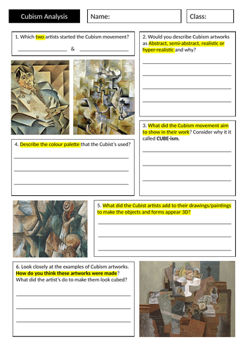 Still Life and Cubism Lessons | Teaching Resources