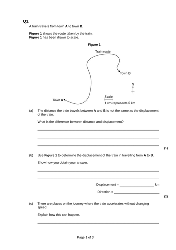 Physics Velocity Time Graphs Teaching Resources