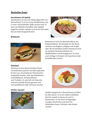 German Food Bundle: Das Essen Top 5 Resources @25% off! | Teaching ...