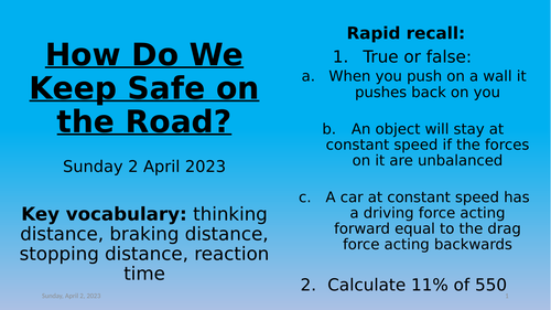 Physics - Car Safety | Teaching Resources