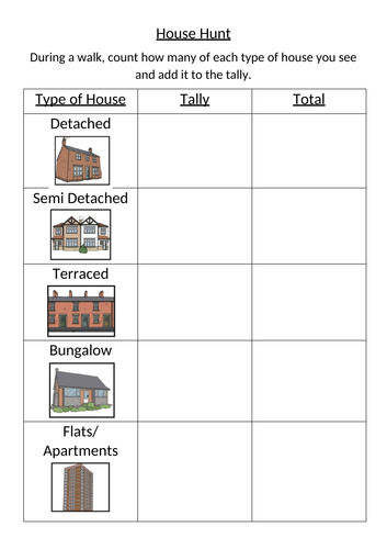 Houses and Homes - House Hunt Table | Teaching Resources