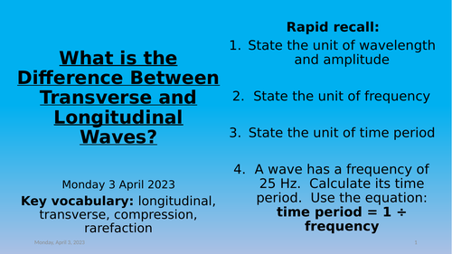 Physics - Types of Waves | Teaching Resources