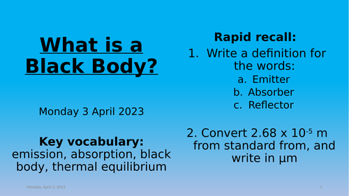 Physics - Absorption of Infrared | Teaching Resources