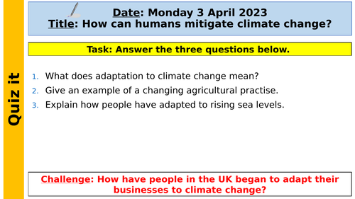 KS3 Climate Change SoW | Teaching Resources