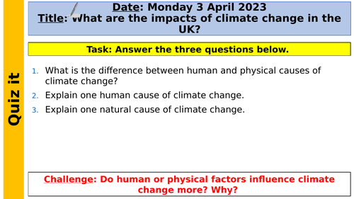 KS3 Climate Change SoW | Teaching Resources