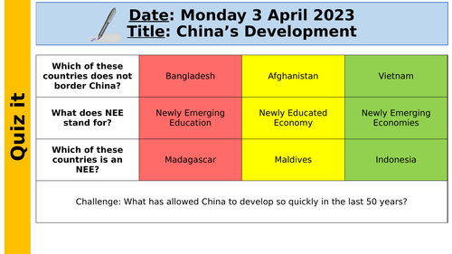 KS3 Emerging Economies SoW | Teaching Resources