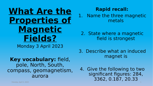 Physics - Magnetic Fields | Teaching Resources