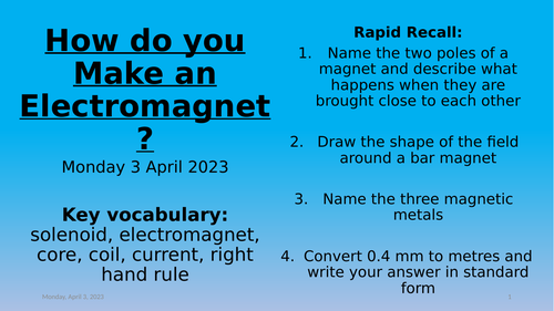 Physics - Electromagnets | Teaching Resources