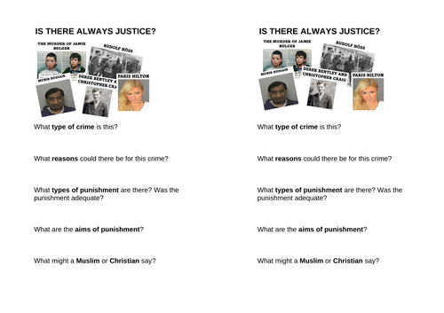 Religion, Crime and Punishment Revision Lesson (AQA) | Teaching Resources