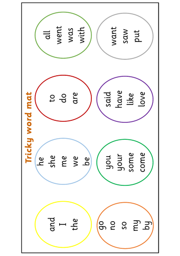 Tricky Word Mat Teaching Resources