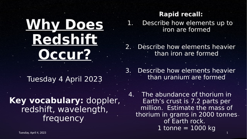 Physics - Doppler Effect and Redshift | Teaching Resources