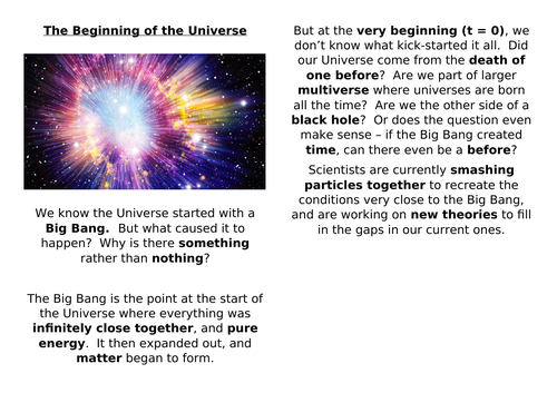 Physics - Unsolved Questions of the Universe | Teaching Resources
