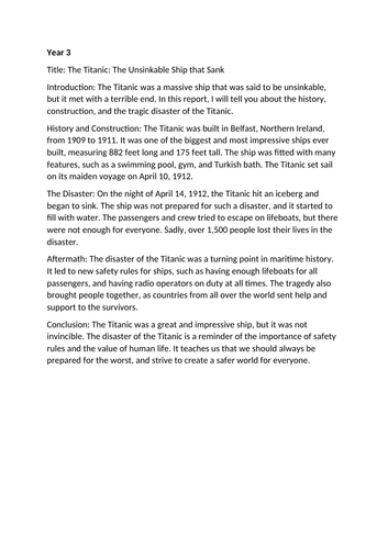 Titanic Teaching Bundle Year 3 - 6 | Teaching Resources