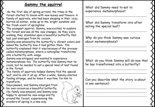 Spring short stories: Reading comprehensions with answers KS2 ...