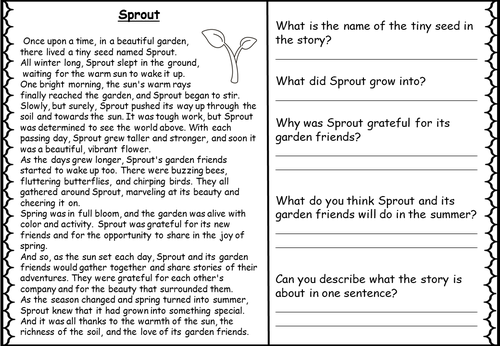 Spring short stories: Reading comprehensions with answers KS2 ...