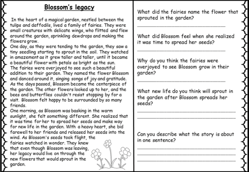 Spring short stories: Reading comprehensions with answers KS2 ...