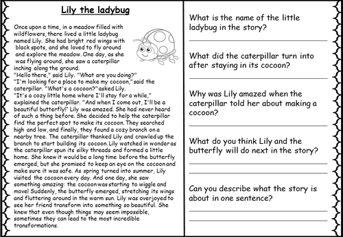 Spring short stories: Reading comprehensions with answers KS2 ...
