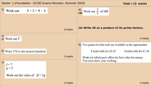 Retrieval starters GCSE | Teaching Resources Retrieval starters GCSE | Teaching Resources