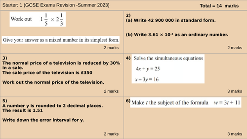 Retrieval starters GCSE | Teaching Resources Retrieval starters GCSE | Teaching Resources