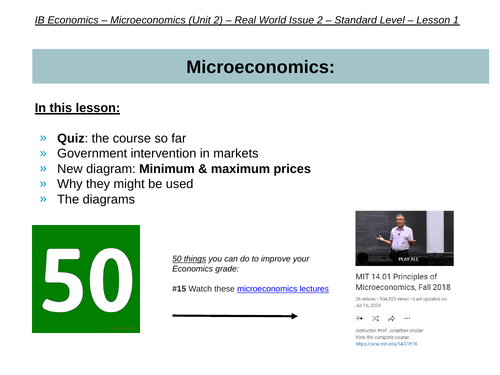 IB Economics (SL) - Microeconomics - Unit 2 (Real-world issue 2 ...