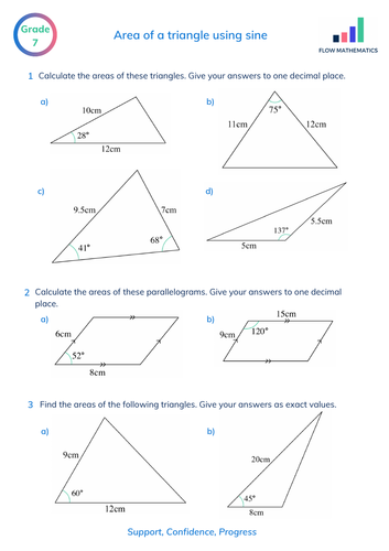 Area of a triangle using trigonometry | Teaching Resources Area of a triangle using trigonometry | Teaching Resources