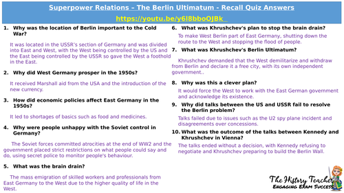 The Berlin Ultimatum - Editable Worksheets | Teaching Resources